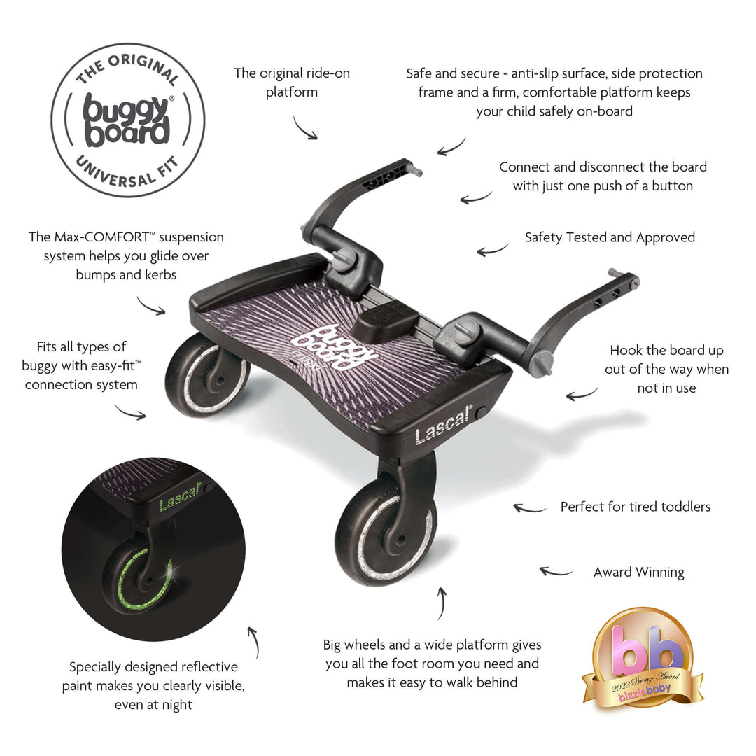 Lascal BuggyBoard® Maxi + Extra Set of Connectors - Black – Cheeky ...